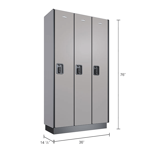 Global Industrial™ 1-Tier 3 Door Digital Wood Locker, 36"W x 15"D x 72 ...
