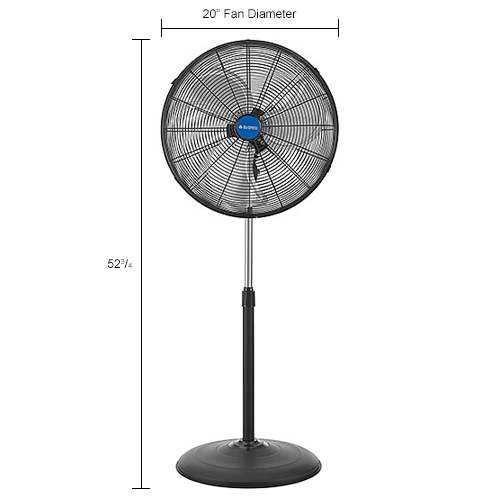 Global Industrial™ 20" Industrial Pedestal Oscillating Fan, 5,250 CFM ...