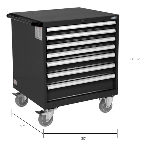 Global Industrial™ Mobile Modular Drawer Cabinet, 7 Drawers, w/Lock, 30 ...