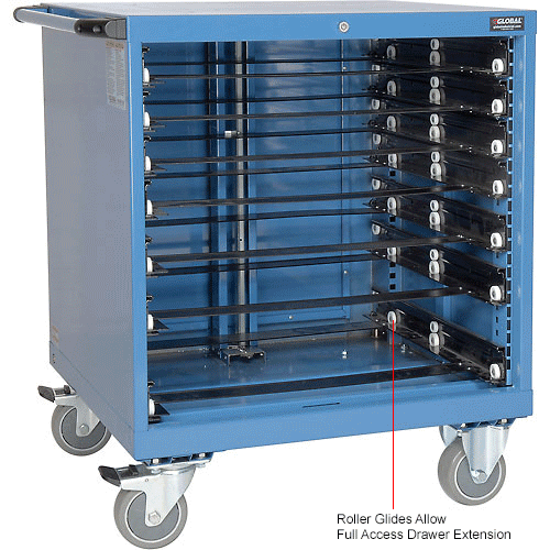 Global Industrial™ Mobile Modular Drawer Cabinet, 7 Drawers, w/Lock, 30 ...