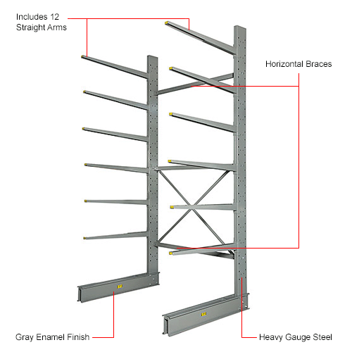 Global Industrial™ Single Sided Cantilever Rack Starter, Heavy Duty, 48 ...