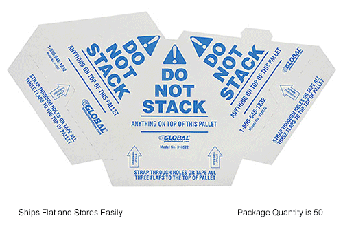 Global Industrial™ "Do Not Stack" Printed Pallet Cones, White, 50/Pack ...