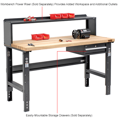 Global Industrial™ 72x36 Adjustable Height Workbench C-Channel Leg ...