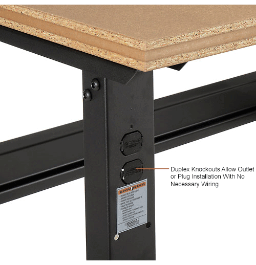 Global Industrial™ C-Channel Leg Adjustable Height Workbench, Shop Top ...