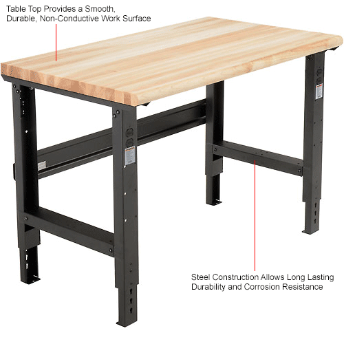 Global Industrial™ 48x30 Adjustable Height Workbench C-Channel Leg ...