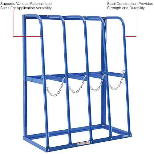 Global Industrial™ Vertical Bar Storage Rack, 4 Bays, 48"W x 24"D x 60 ...