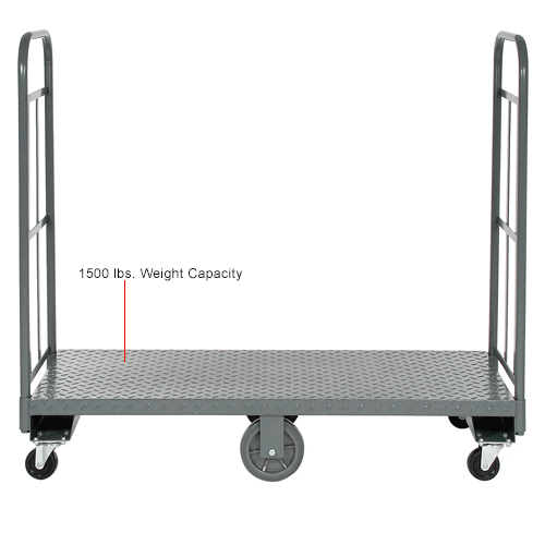Global Industrial™ Steel Deck Narrow Aisle U-Boat Platform Truck, 60 ...