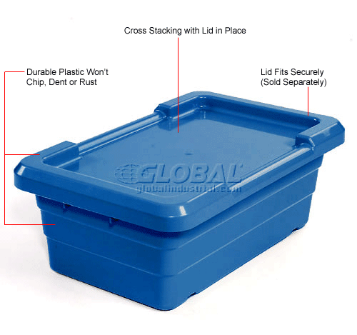 Global Industrial™ Cross Stack Nest Tote Tub - 25-1/8 x 16 x 8-1/2 Blue ...