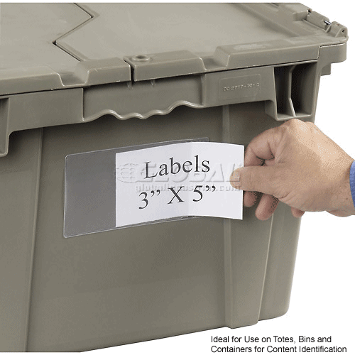 Aigner Bin Buddy BB-35 Adhesive Label Holder (Side Insert) 3" x 5" for ...