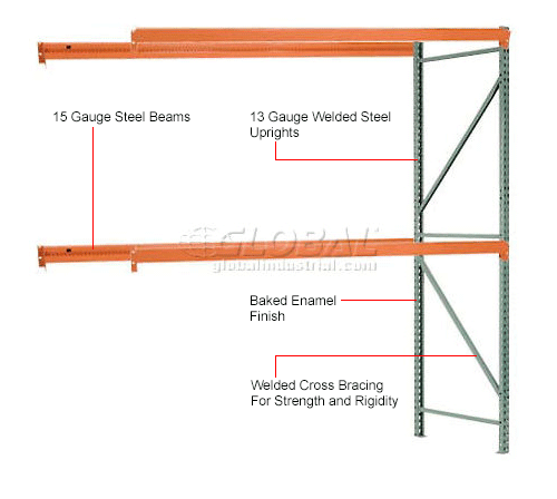 Interlake Mecalux Pallet Rack Teardrop Add-On, 120"W x 48"D x 144"H ...