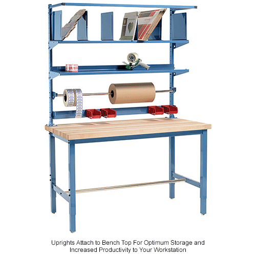 Global Industrial™ Upright Kit For Packing Workbench, 60"W, Blue ...