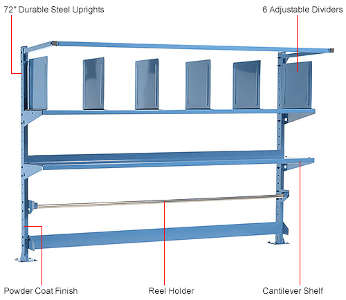 Global Industrial™ Upright Kit For Packing Workbench, 72"W, Blue ...