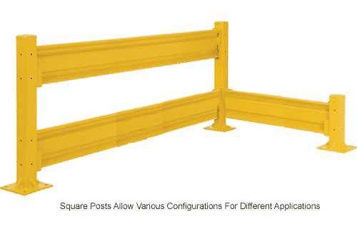 Global Industrial™ Protective Guard Rail Post For Double Rail, 42"H ...