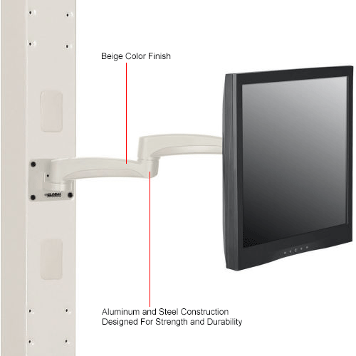 Global Industrial™ Fixed Height LED/LCD Monitor Wall Mount Arm with ...