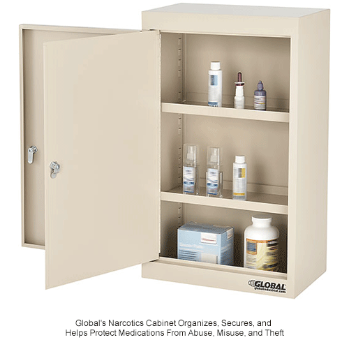 Global Industrial™ Large Narcotics Cabinet, Double Door/Double Lock, 18 ...