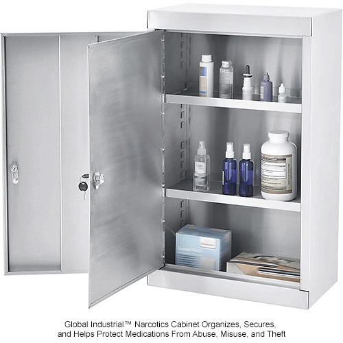 Global Industrial™ Stainless Steel Narcotics Cabinet W/Double Door ...