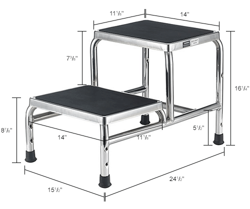 Global Industrial™ Chrome Two-Step Foot Stool | 436961 ...