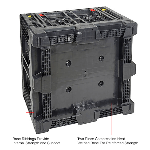 Global Industrial™ Folding Bulk Shipping Container - 48"L x 45"W x 34"H ...