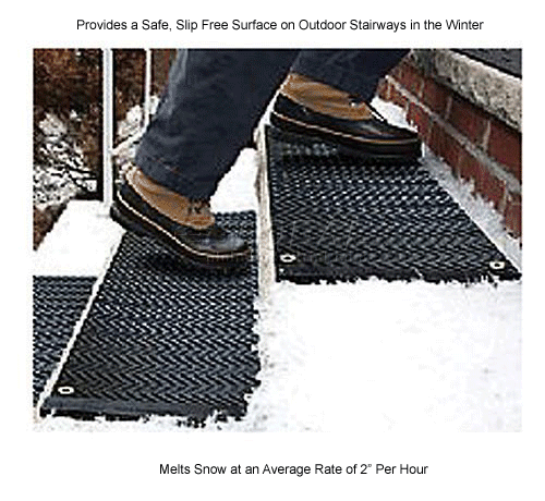 Heattrak® Outdoor Snow And Ice Melting Heated Stair Mat 1 2 Thick 1 X 3