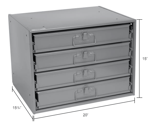Durham Steel Compartment Box Rack 20 x 15-3/4 x 15 with 4 Adjustable ...