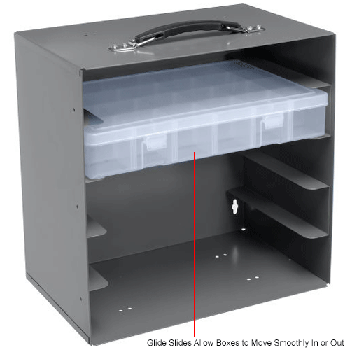 Durham Steel Compartment Box Rack 13-1/2 x 9-1/8 x 13-1/4 with 5 of ...