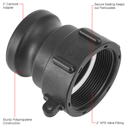 Global Industrial™ Polypropylene 2" Female NPS Pipe Thread x 2" Part A ...