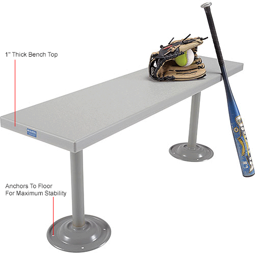 Global Industrial™ Locker Room Bench, Plastic Top with Pedestal Legs ...