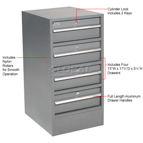 Global Industrial™ Workbench w/ Shop Top Square Edge, 12 Drawers & 1 ...