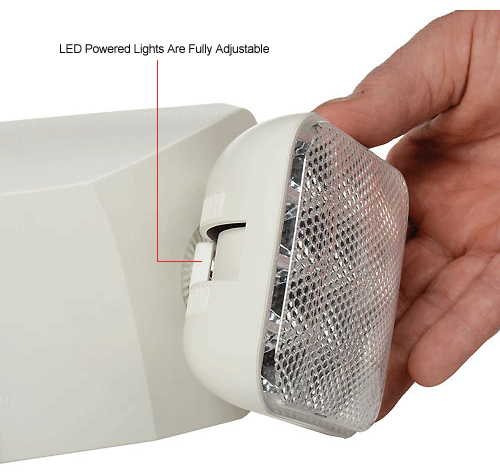Global Industrial™ 2 Head Square LED Emergency Unit w/ Adjustable ...