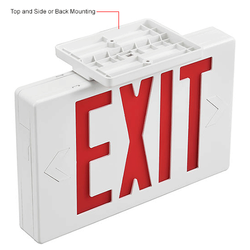Global Industrial™ LED Exit Sign, Red Letters, Universal Mount, White ...