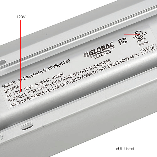 Global Industrial™ 48" LED Aluminum Shop Light, 35W, 4000K, 3850 Lumens ...