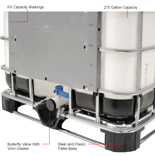 Mauser IBC Container 330 Gallon UN Approved with Composite Metal Pallet ...
