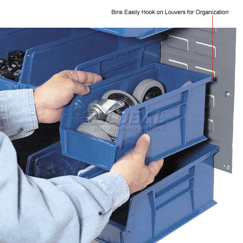 Global Industrial™ Wall Bin Rack Panel 36 x19 - 18 Blue 5-1/2x11x5 ...