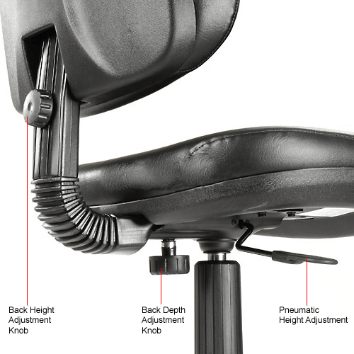 Interion® Vinyl Task Stool, 360° Footrest, Black | 571119 ...