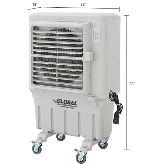 Global Industrial™ 20" Portable Evaporative Cooler, Direct Drive, 3 ...