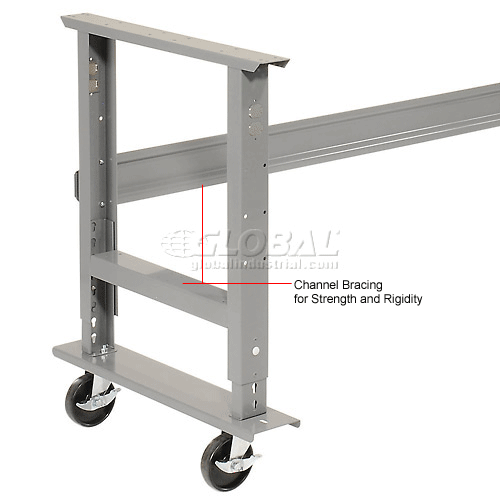 Global Industrial™ 72x30 Mobile Adj. Height C-Channel Leg Workbench ...