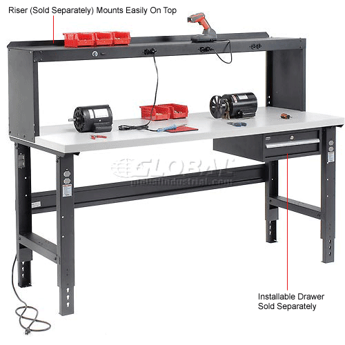 Global Industrial™ 72x30 Adjustable Height Workbench C-Channel Leg ...