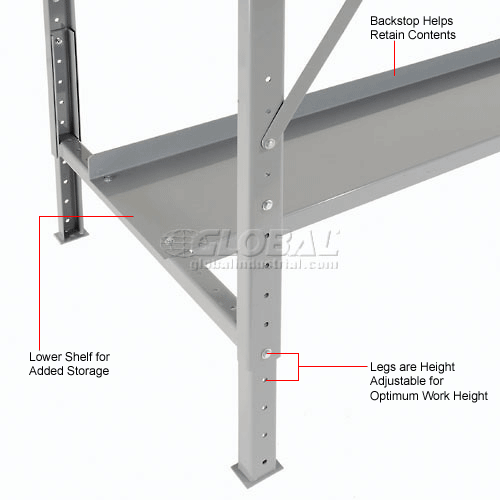Global Industrial™ Heavy Duty Workbench w/ Hardboard Square Edge Top ...