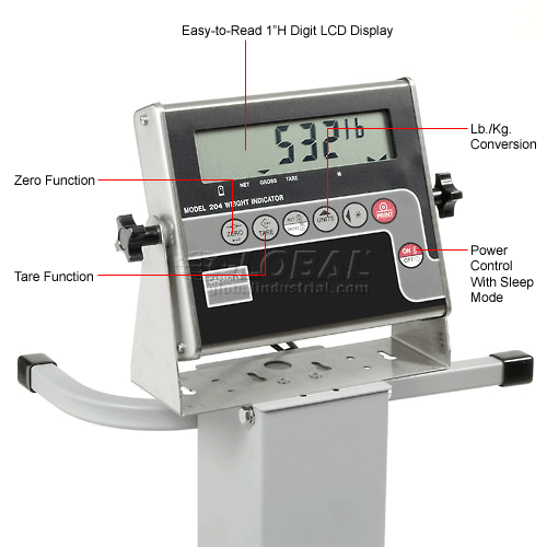 Detecto 8852F-185 NTEP Digital Receiving Scale 1000lb x 0.5lb/ 440kg x ...