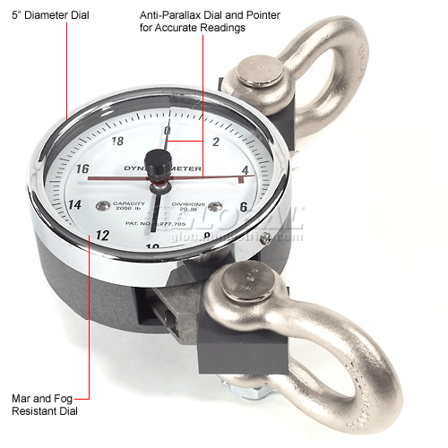 Dillon AP Mechanical Dynamometer, 5" Dial, 5,000 lb x 50 lb | 613302 ...