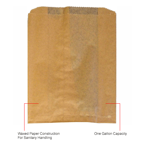 Hospeco Kraft Sanitary Receptacle Liners, One Gallon Capacity - 500 ...