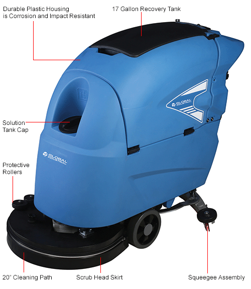 Global Industrial™ Auto Floor Scrubber With Traction Drive, 20 ...