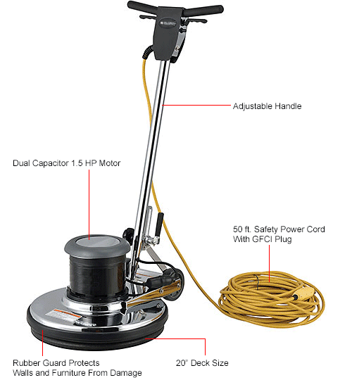 Global Industrial™ Dual Speed Floor Machine, 20" Cleaning Path | 641253 ...