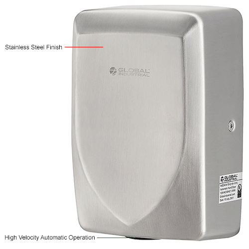 Global Industrial™ High Velocity Automatic Hand Dryer, ADA Compliant ...