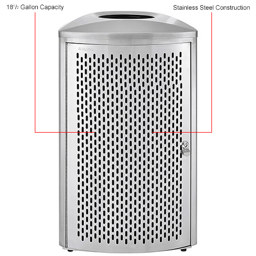 Global Industrial™ Triangular Trash Can, 18-1/2 Gallon, Brushed ...