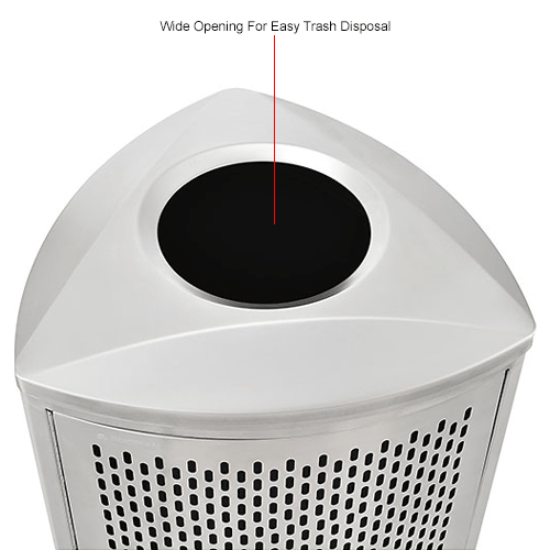 Global Industrial™ Triangular Trash Can, 18-1/2 Gallon, Brushed ...