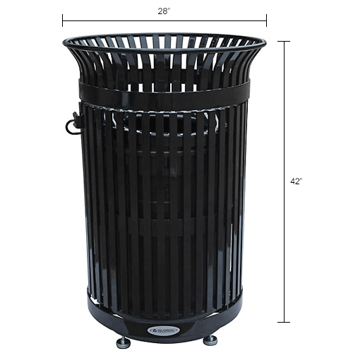 Global Industrial™ Outdoor Heavy-Duty Slatted Steel Trash Can w/ Door ...