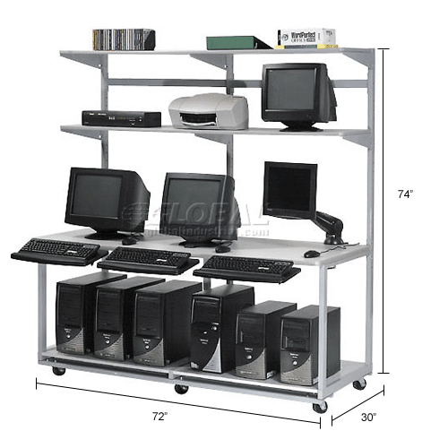 Global Industrial™ 72" Computer LAN Workstation, 72"W x 30"D x 74"H ...