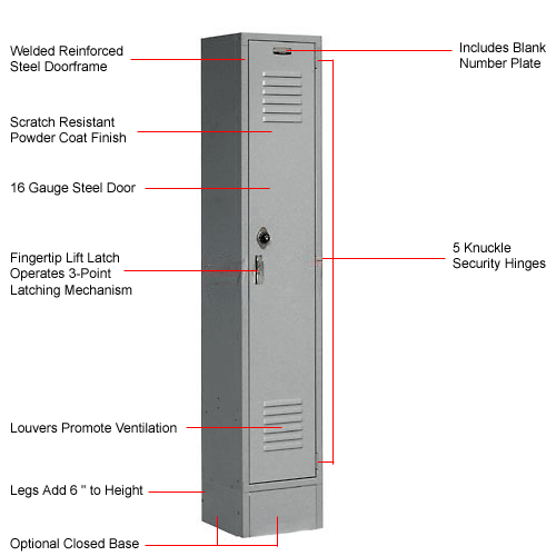 Global Industrial™ Paramount® 3-Tier 9 Door Locker, 12"Wx15"Dx24"H ...