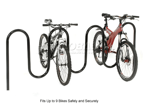 Global Industrial™ Wave Bike Rack, 9-Bike Capacity, Below Ground Mount ...